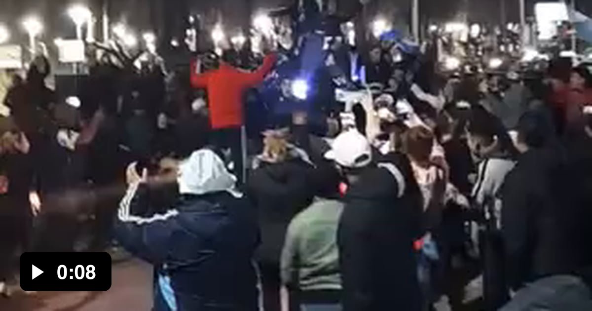 Argentinians celebrating the Copa America victory with the police. - 9GAG