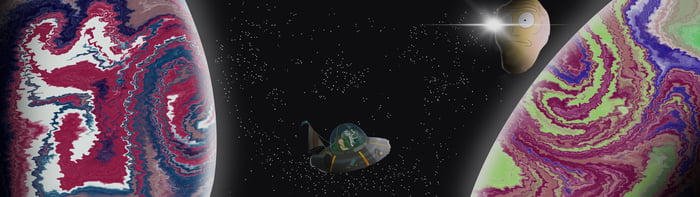 Cool ultra wide wallpaper I created in ProCreate on iPad - 9GAG