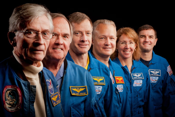 Crew of STS-1 (John Young and Bob Crippen; first flight of the Space ...