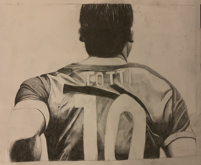 Pencil drawing of AS Roma’s Francesco totti. - 9GAG
