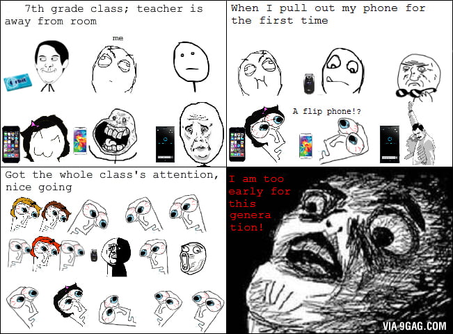 Flip phone rage - 9GAG