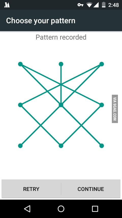 To the guy who posted his lockscreen pattern, Nailed it! - 9GAG