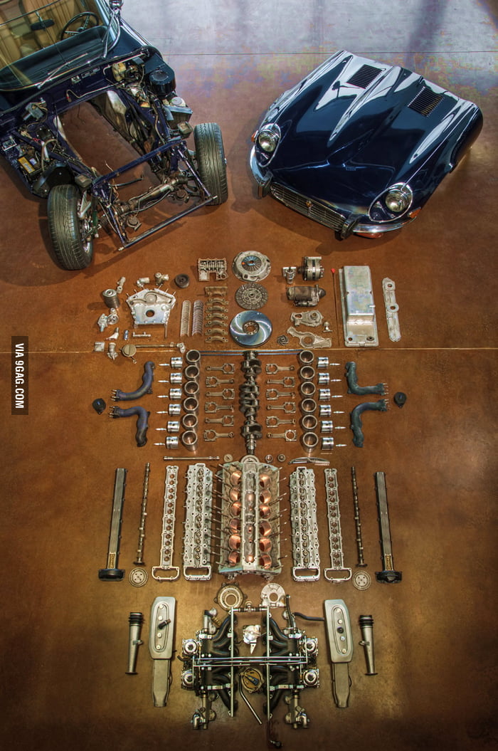 A stripped car engine - 9GAG
