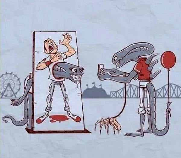 The funniest Alien art I've seen so far - 9GAG