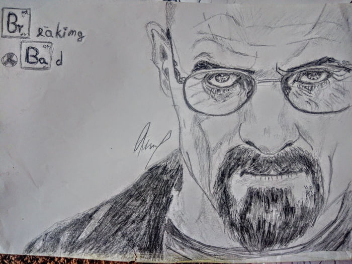 An old draw of Mr.white aka Heisenberg - 9GAG