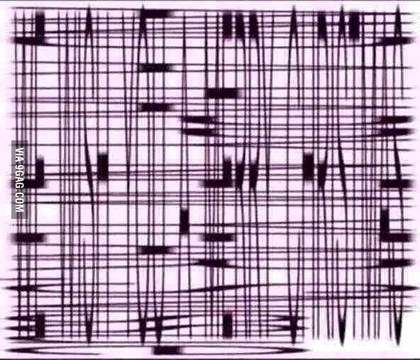 Close one eye, and tilt your screen back 90 degrees! - 9GAG
