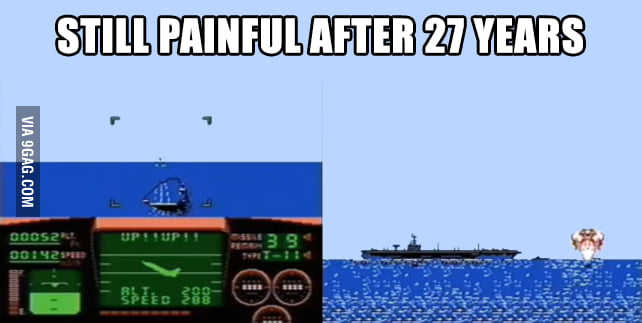 NES Top Gun eternal landing issue - 9GAG