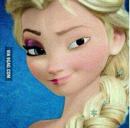 Elsa without makeup. - 9GAG
