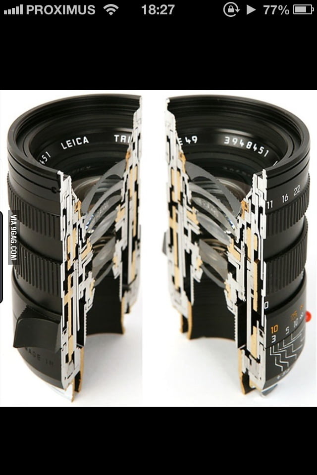 Camera lens cut in half - 9GAG