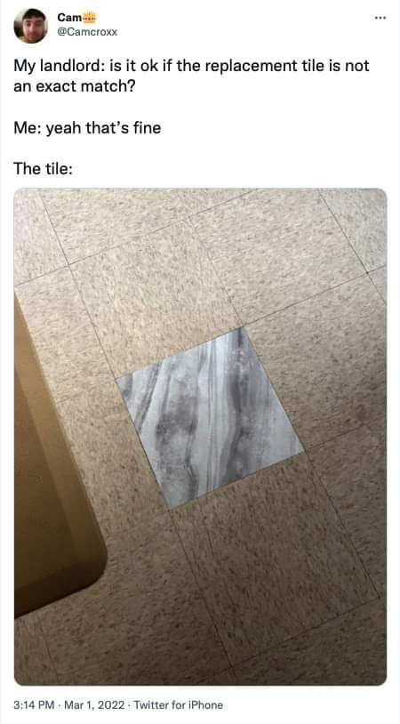 This not "exact" replacement tile - 9GAG
