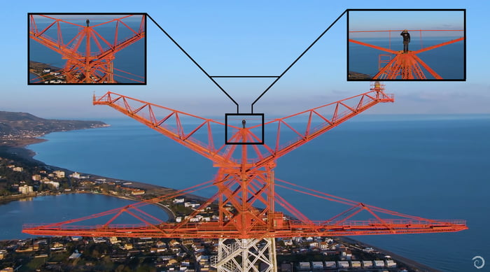 Lattice Climbing by ''BNT'' 224 meters tall pilone - 9GAG