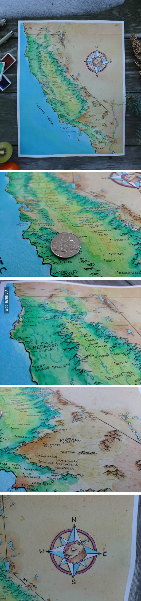 A goofy fantasy map of U.S. states - 9GAG