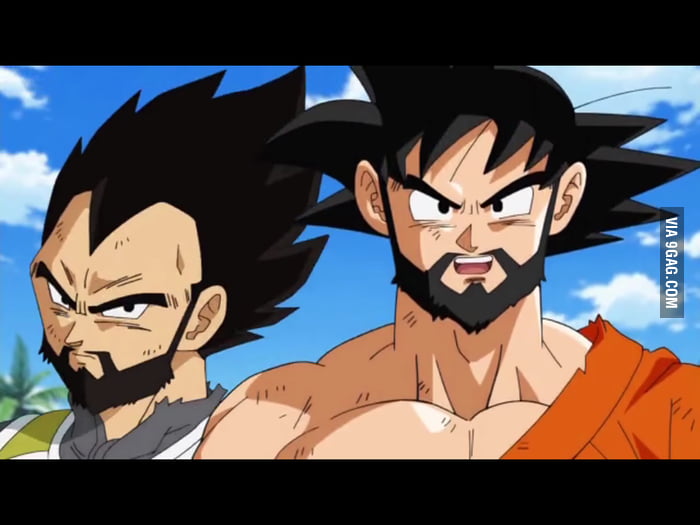 Goku and Vegeta with a beard for the 1st time. - 9GAG