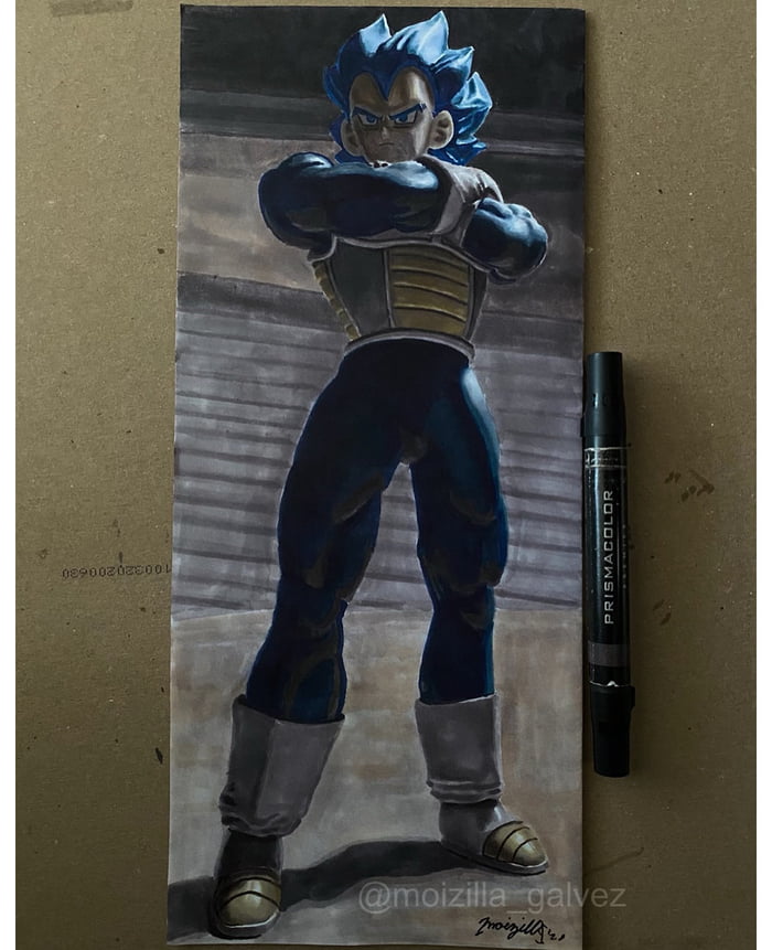 Marker drawing of Vegeta - 9GAG