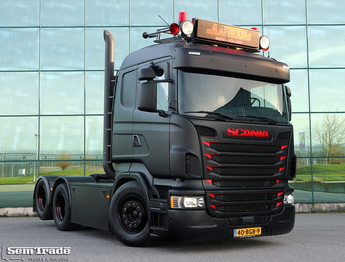 Cool black & red Underworld themed Scania R580 V8 - 9GAG