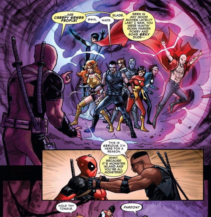 In Strikeforce #7 Deadpool references Blade Trinity that has Ryan ...