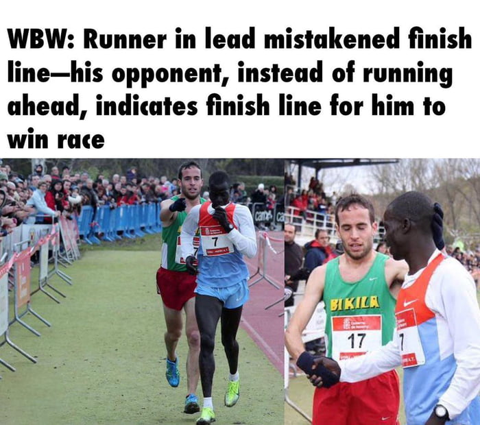 In late 2012, Kenyan runner Abel Mutai was leading the cross country ...