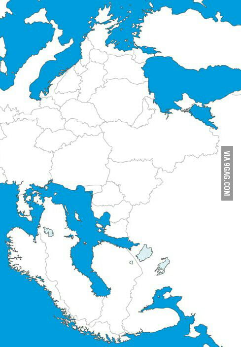 This is a part of europe flipped upside down. It looks so weird when ...