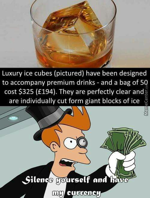 Fancy ice cubes. - 9GAG