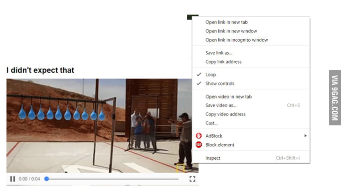 Chrome users, Right Click gif, Disable Loop and Enable Loop Controls. No more wasted time. - 9GAG