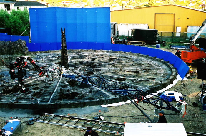 A behind the scenes photo of Isengard from the Two Towers - 9GAG