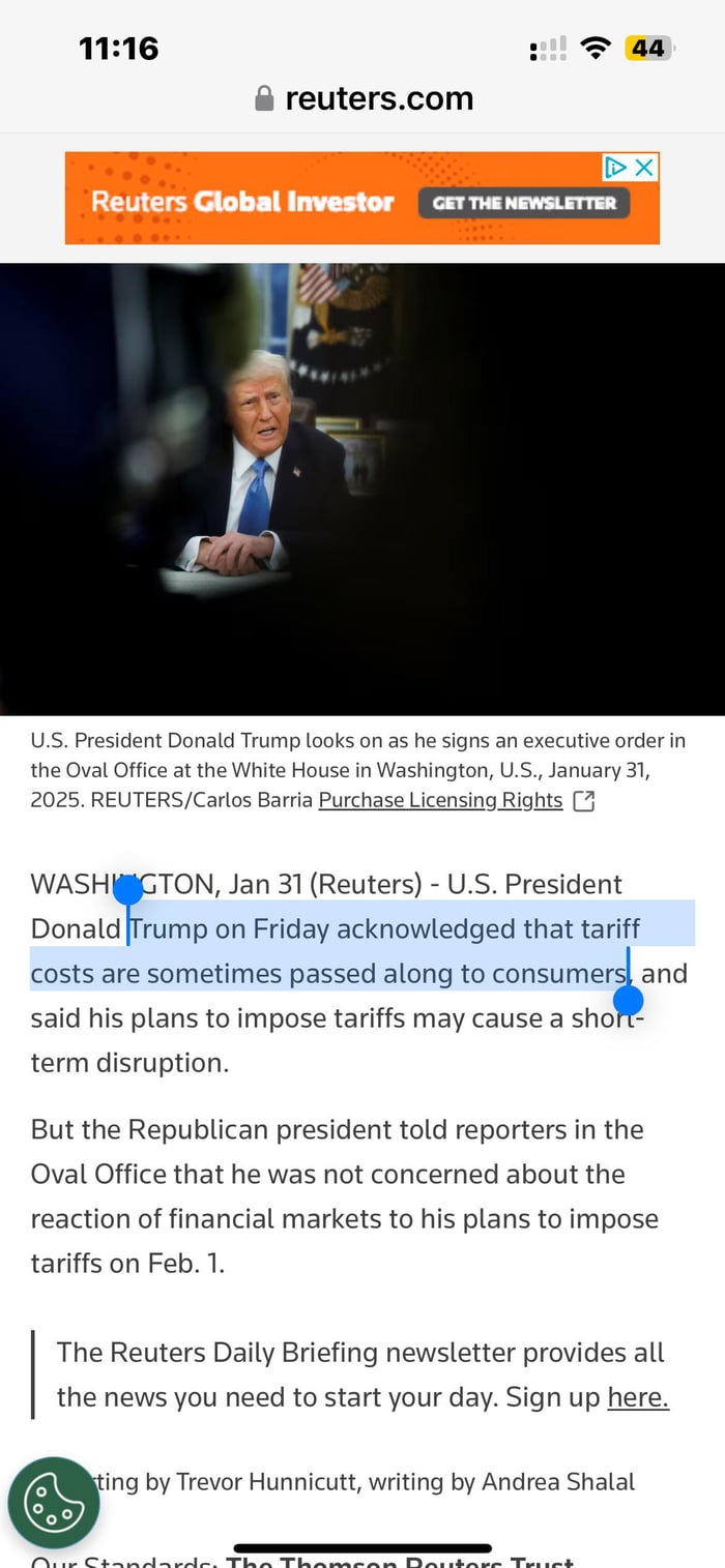 To lie about who always pays the tariffs… - 9GAG