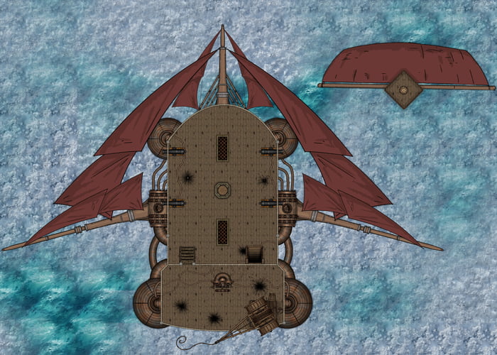 Ancient Sky Ship Battle Map - I made this for my campaign, sharing it ...