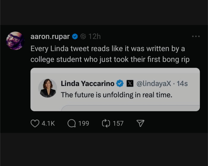 Linda X tweets - 9GAG