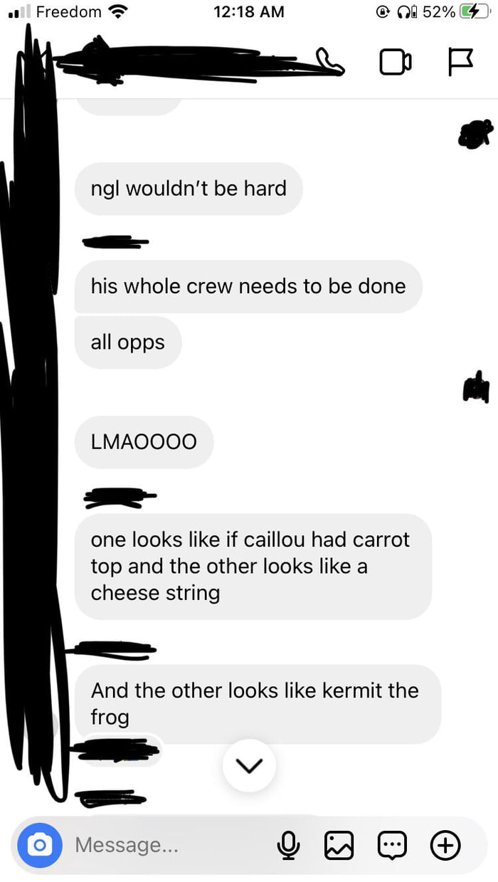 Red head caillou and cheese string. The iconic duo. - 9GAG