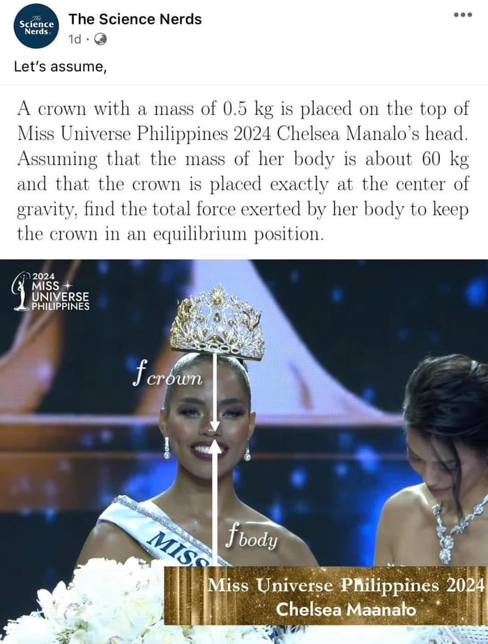 Miss Universe Philippines Physics Problem - 9GAG