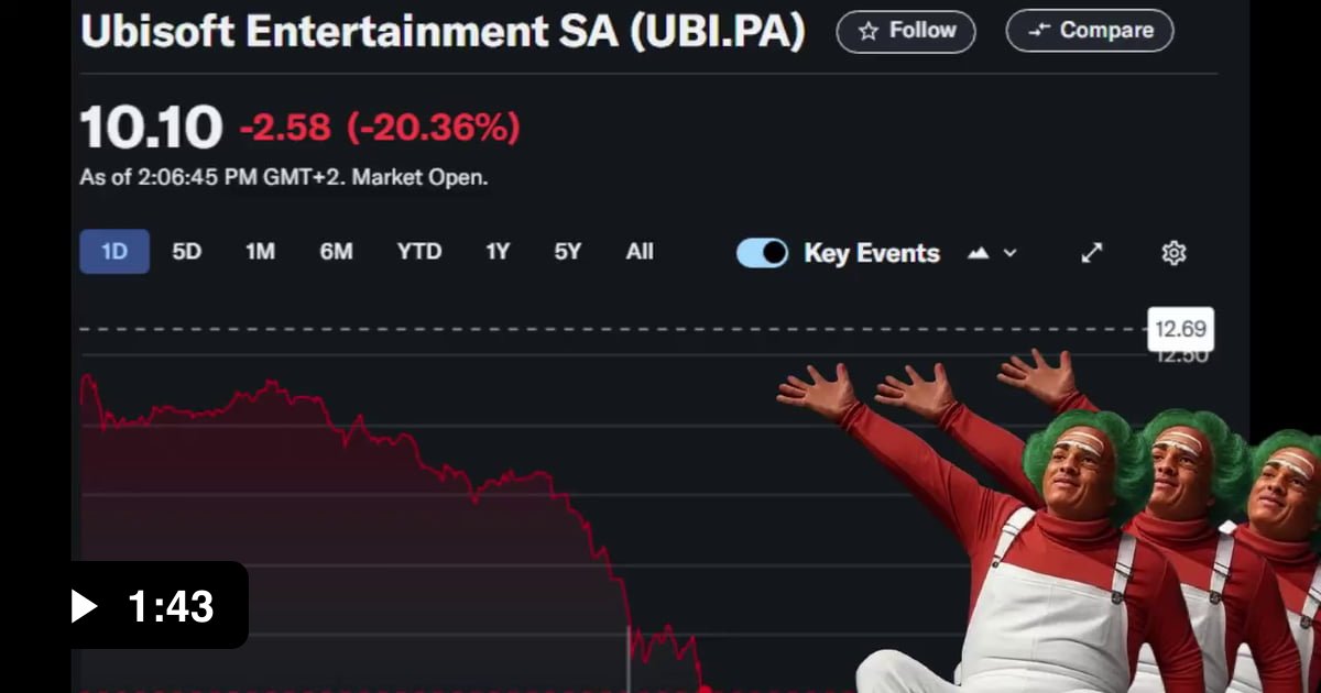 From @BoundingIntoComics Ubisoft stocks CRASH! - 9GAG