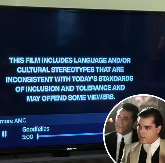 AMC gave their viewers a 'trigger' warning for Goodfellas. What's up with all the cuddled adults ...