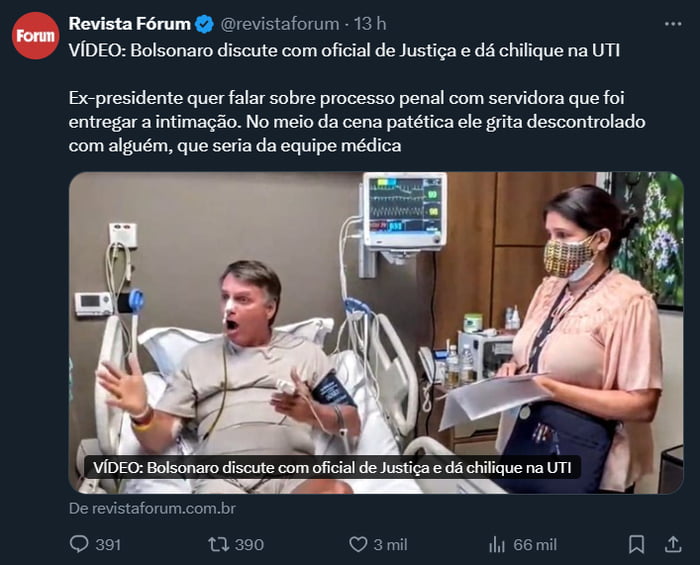 Eu sei que eu falo isso com uma frequência absurda, mas pra alguém que achou que UTI ia salvar ...