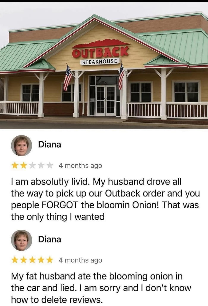 Husband ate the blooming onion, classic move - 9GAG