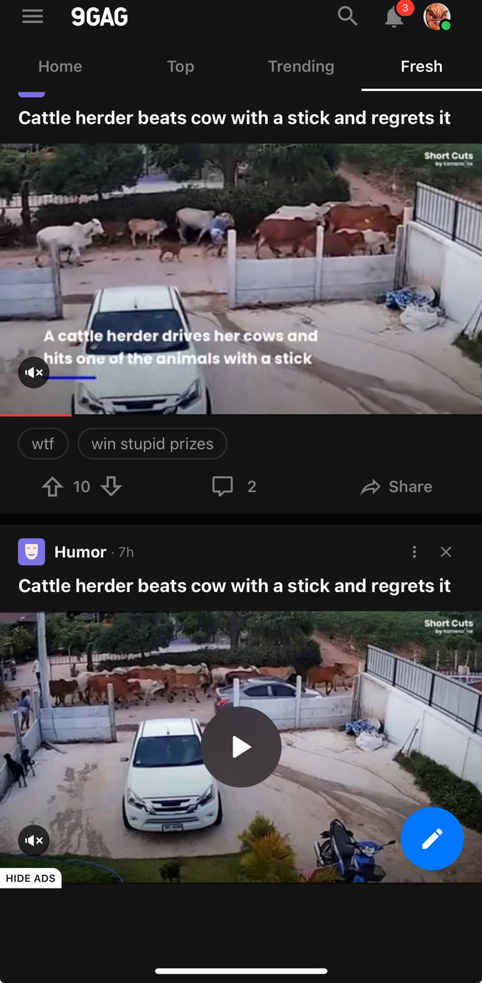 Impressive repost speed - 9GAG