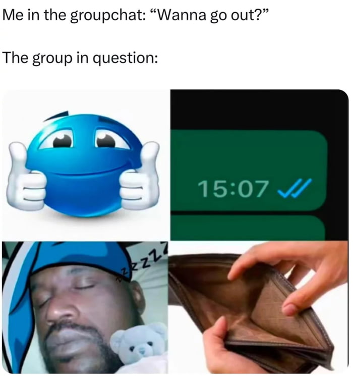 Trying to make plans in the group chat is always an adventure. - 9GAG