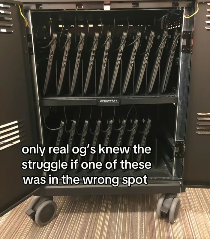 The universal struggle of the charging cart. - 9GAG