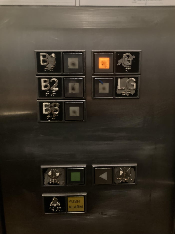 Subtly unintuitive elevator button design - 9GAG