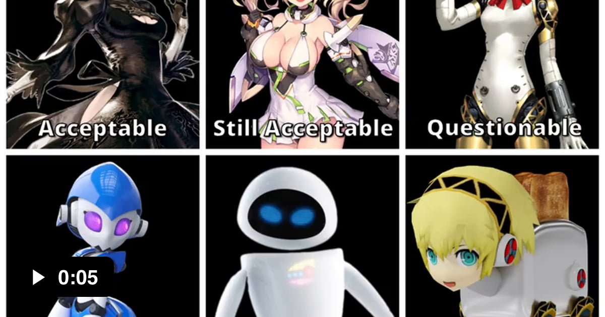 Robot girls degeneracy scale - 9GAG