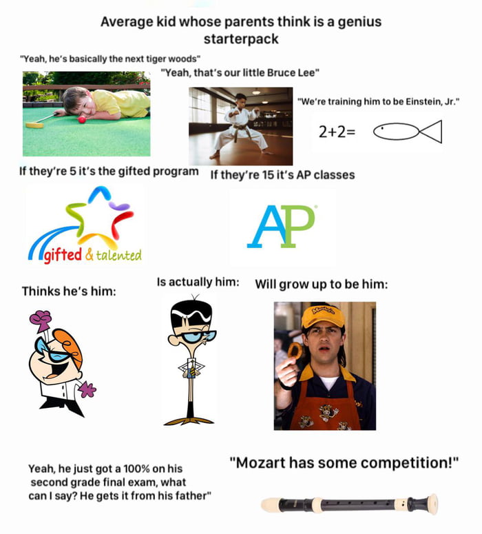 Average Kid Whose Parents Think is a Genius Starterpack - 9GAG