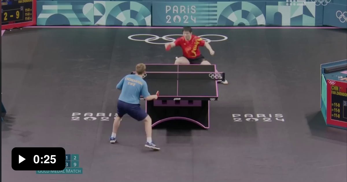 Sweden's Truls Möregårdh pulls off a snake shot in table tennis at the ...
